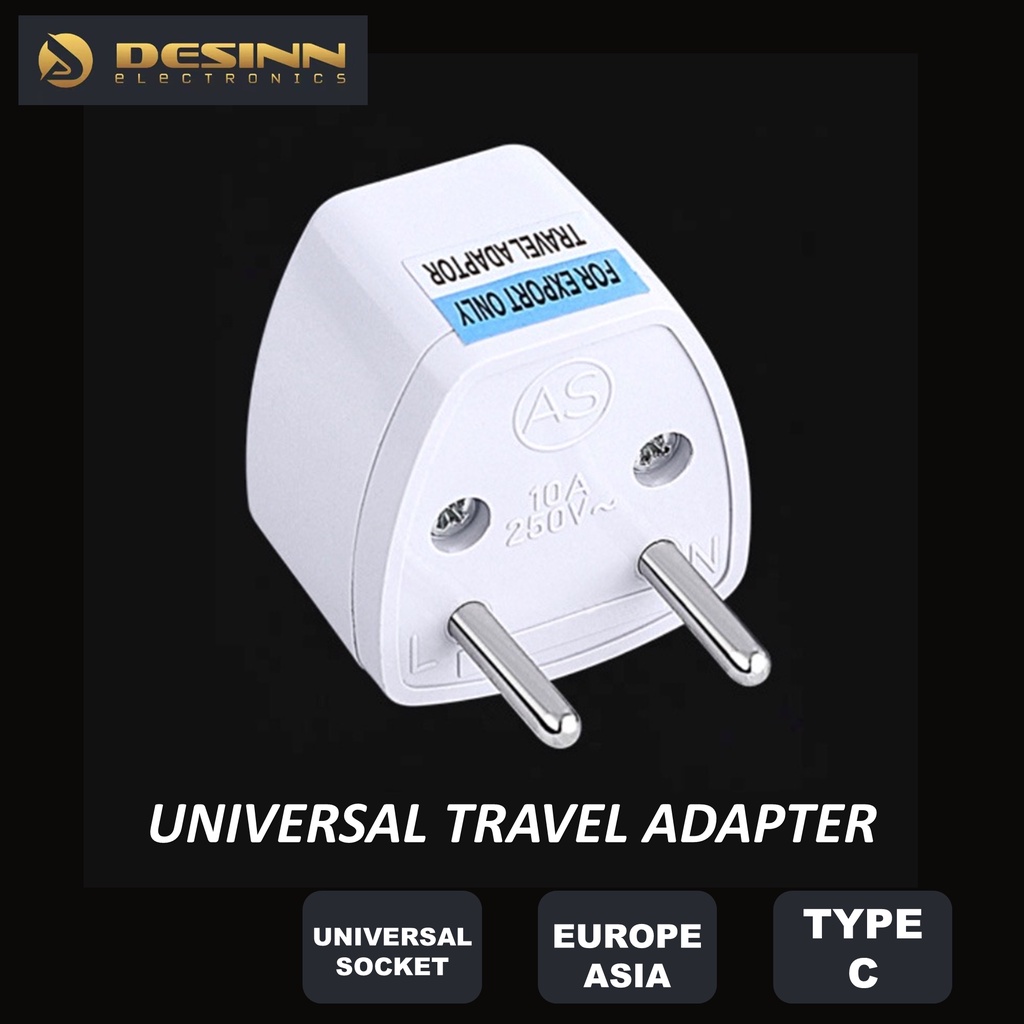 Universal Socket Travel Plug Type C 2 PIN Adapter Input Wall Socket ...