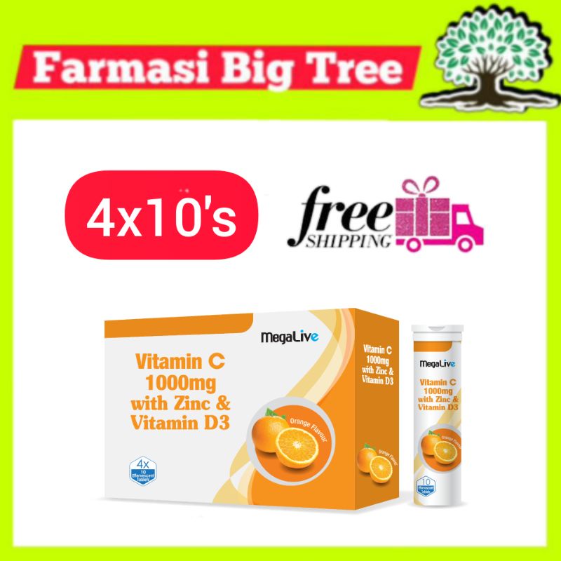 MegaLive Vitamin C 1000mg Effervescent Tablet | Shopee Malaysia
