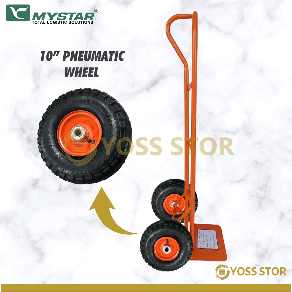 YOSS Mystar P Shape Hand Truck 2 Wheel Trolley P700PU With 10" PU Wheel ...
