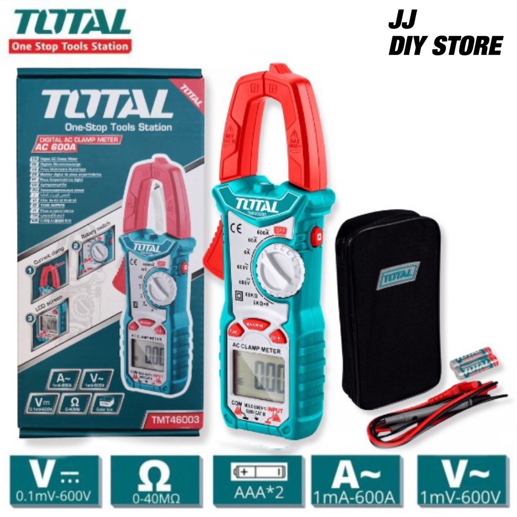 TOTAL Digital AC Clamp Meter AC 600A (T-TMT46003) | Shopee Malaysia