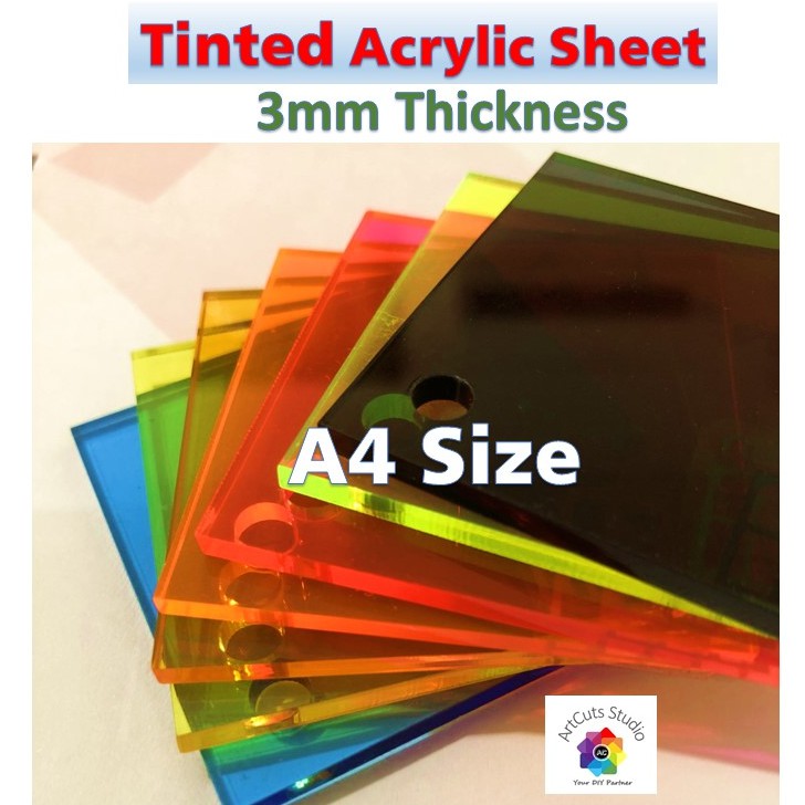 3mm Tinted Color Casting Acrylic Sheet A4 Size - DIY project ...