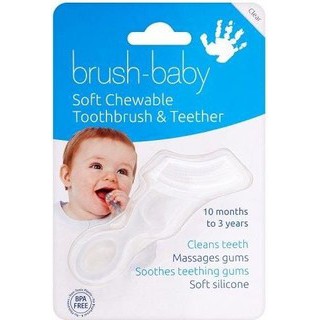 BRUSH-BABY SOFT CHEWABLE TOOTHBRUSH TEETHER (white) | Shopee Malaysia