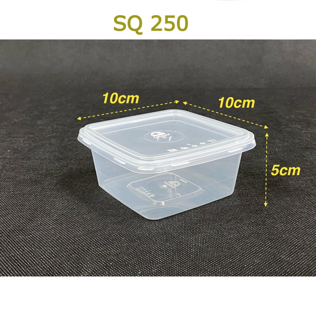 Medium Square Plastic Food Container With Dome Lid (50 SETS) | Shopee ...