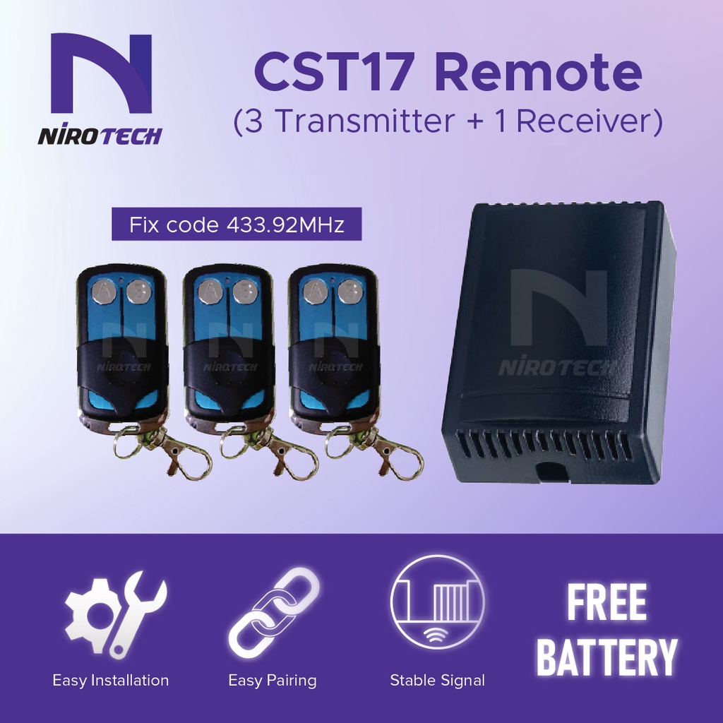 RANGER 2CH Fix Code Remote Control (3*Remote Control/Transmitter & 1 ...