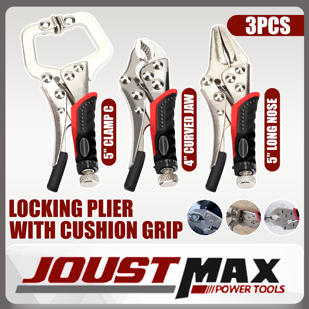 3PCS [ 4" - 5" ] Mini Locking Plier With Cusion Grip Set Vise Grip Pliers Torque Lock Gripe ...