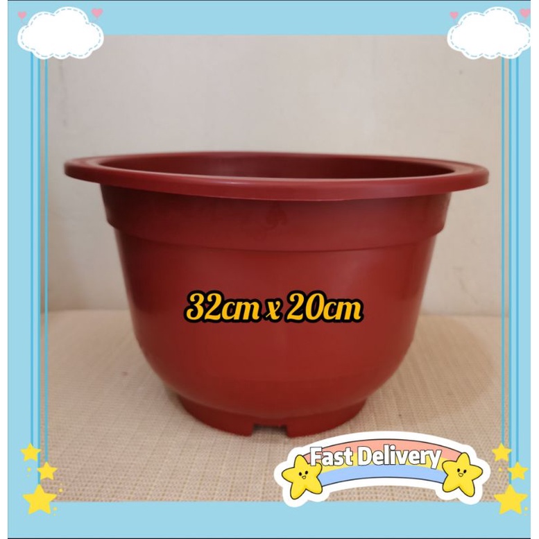 💥New💥Pasu Bunga Plastik Viral Besar dan Murah /Flower Pot / 塑料花盆32cm x ...