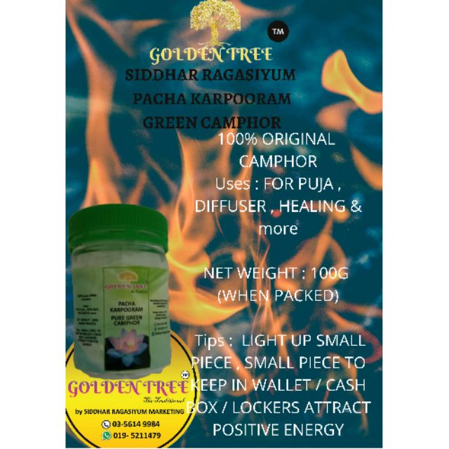 100 gm Pachai Karpuram CAMPHOR / KARPOORAM Green Camphor Pure Pachai ...
