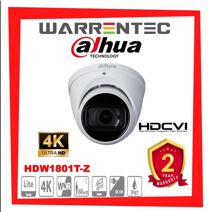 DAHUA 4K HDCVI IR EYEBALL CAMERA - HDW1801T-Z | Shopee Malaysia