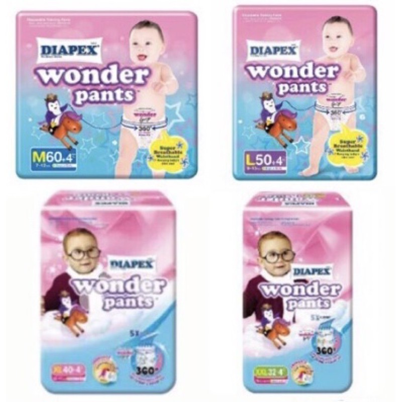 DIAPEX Wonder Pants ( M60+4pcs, L50+4pcs, XL40+4pcs, XXL32+4pcs ...