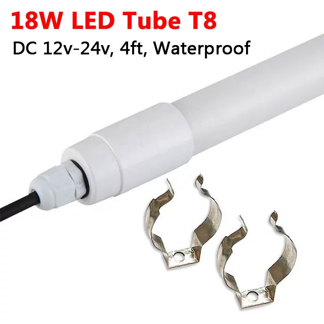 Waterproof 18W LED Tube Light T8 DC 12V-24V 4FT (1200mm) IP65 Frost ...