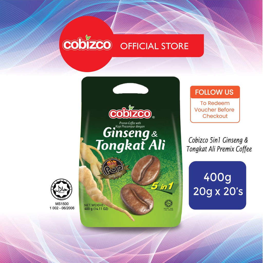 COBIZCO 5in1 Ginseng & Tongkat Ali Coffee 400g (20g x 20's) | Shopee Malaysia