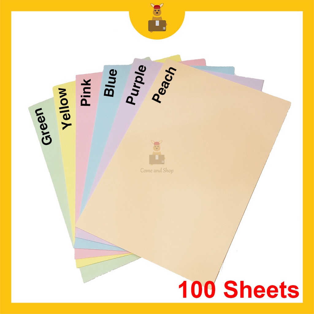 A4 Light Colour Color Paper Kertas Warna A4 (100 sheets | 80gsm ...