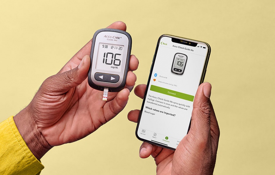 Accu Chek Guide Me Glucometer Blood Glucose Monitor Test Strip ...