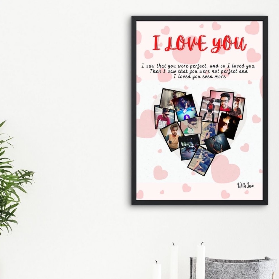 LOVE SHAPE COLLAGE CUSTOMIZED GIFT PHOTO FRAME FOR LOVE PROPOSAL ...