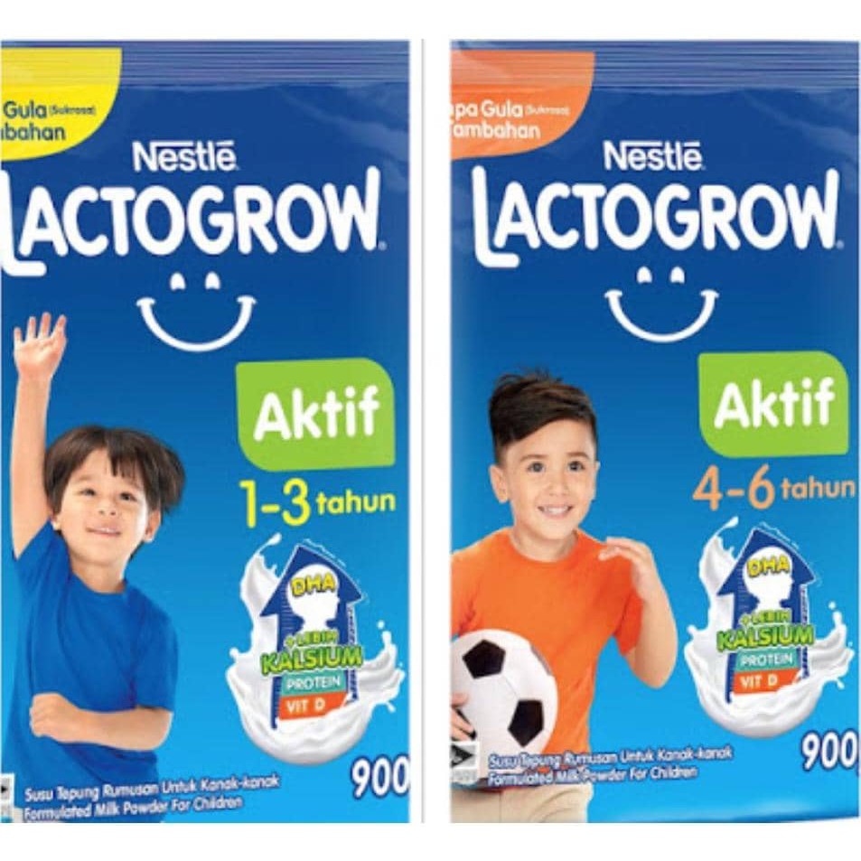 NESTLE LACTOGROW AKTIF 1-3,4-6 (900g) | Shopee Malaysia