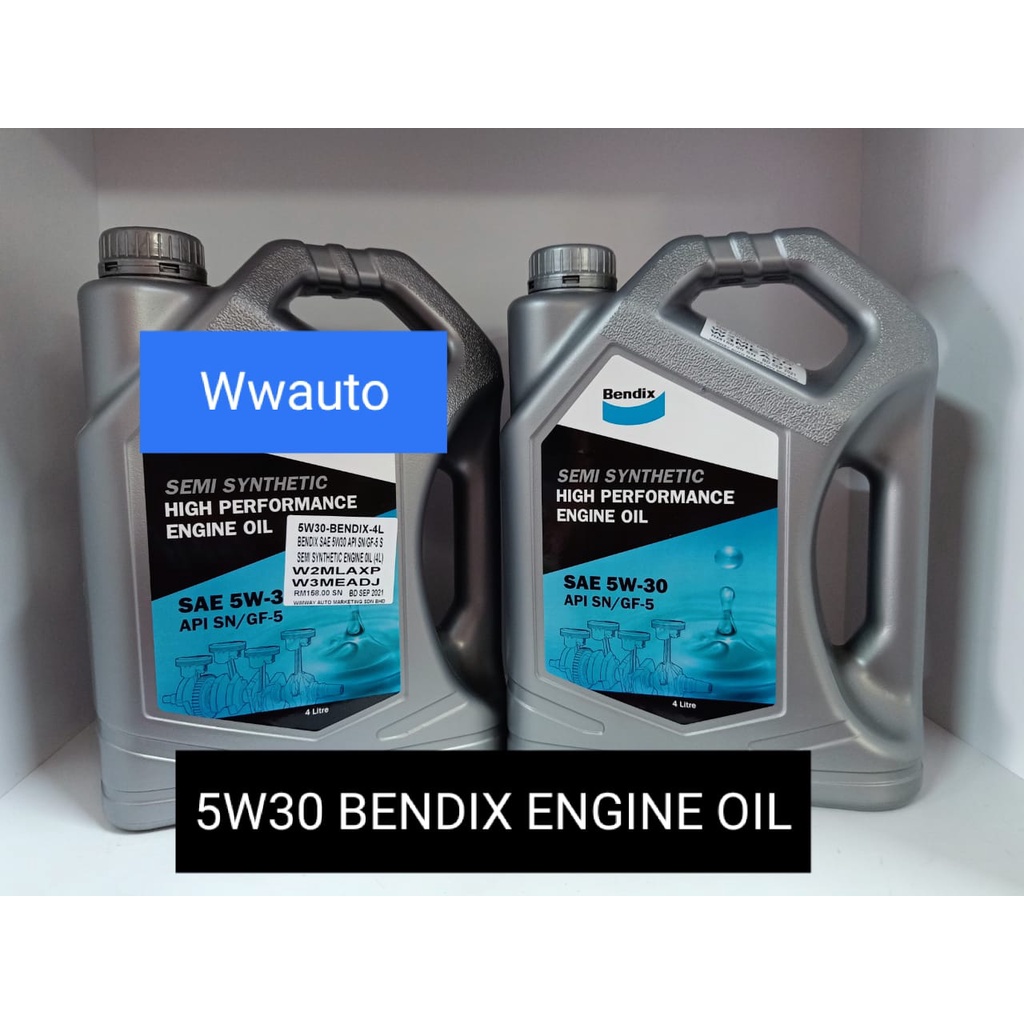 BENDIX 5W30 SEMI SYNTHETIC ENGINE OIL (4 LITRE) | Shopee Malaysia
