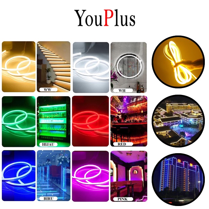 YOUPLUS LED NEON FLEX LIGHT 220V 100 METER HOSE FLEXIBLE SIGN STRIP ...