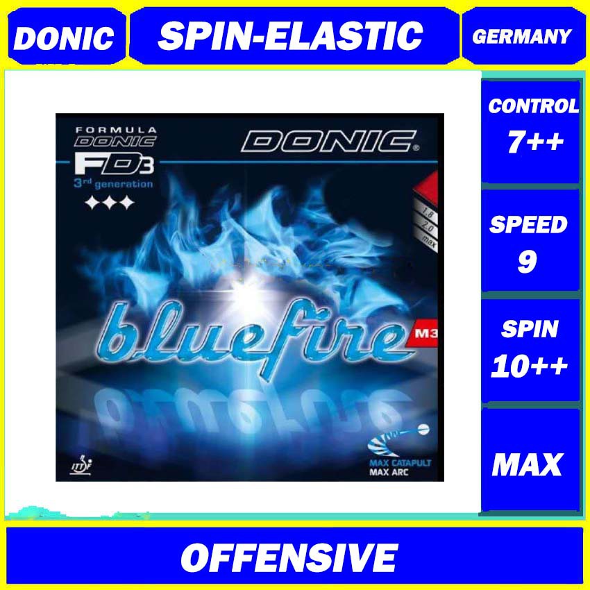 DONIC BlueFire M3 Spin-Elastic Inverted Max Rubber TableTennis Rubber ...