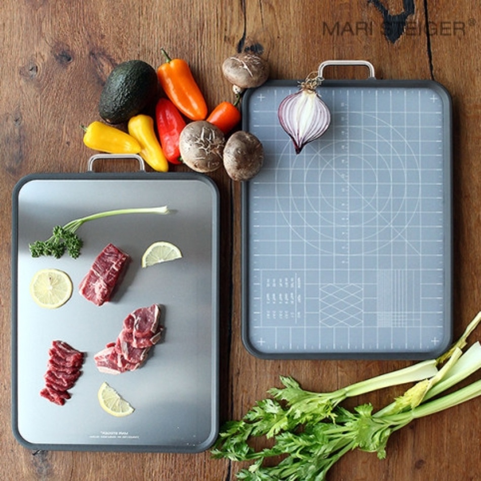 MARI STEIGER Stainless double side Anti Bacterial cutting board 304 ...