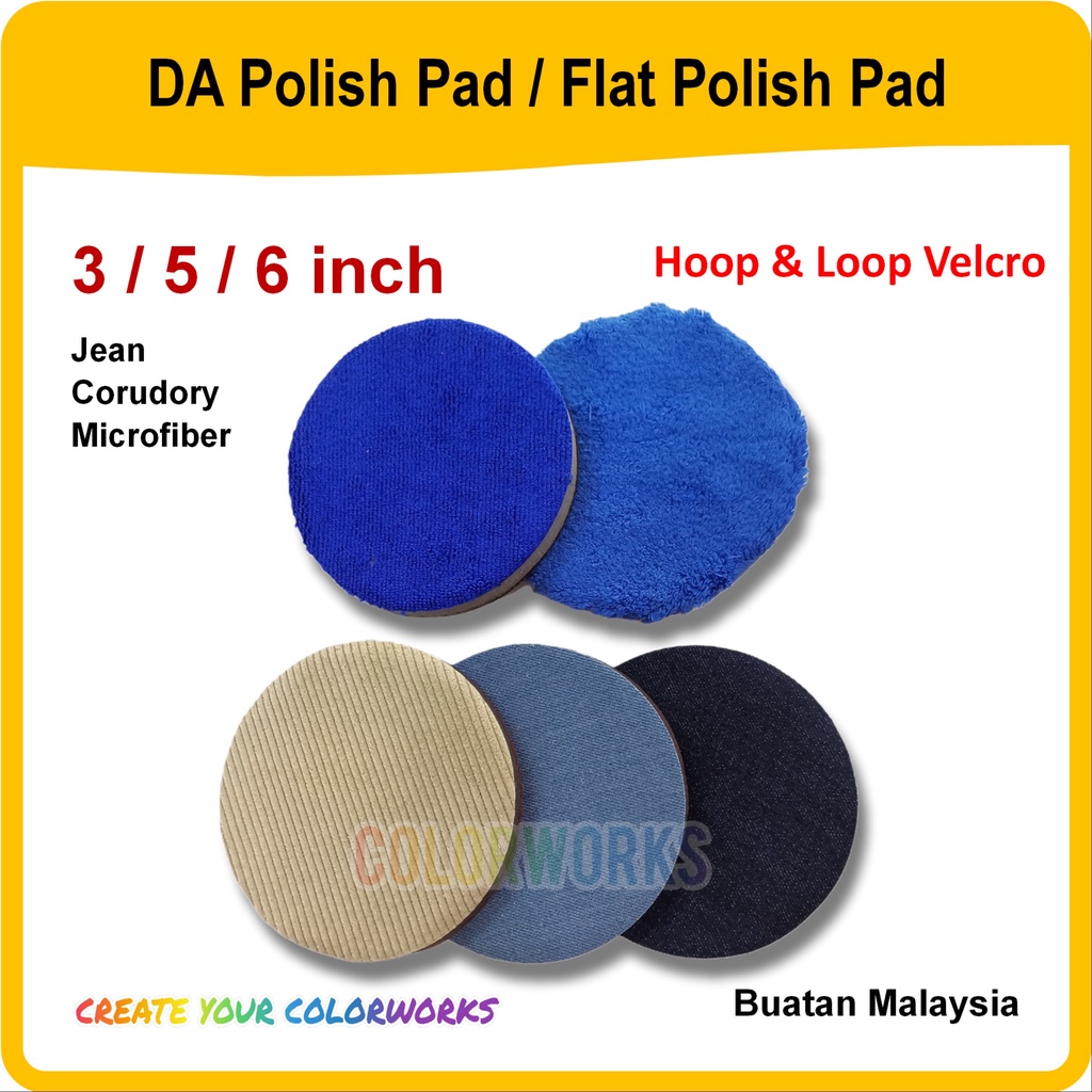 Pad Poles DA 3/5/6 Inci Kain Corduroy/Jean/Velvet Cutting Polish Pad ...