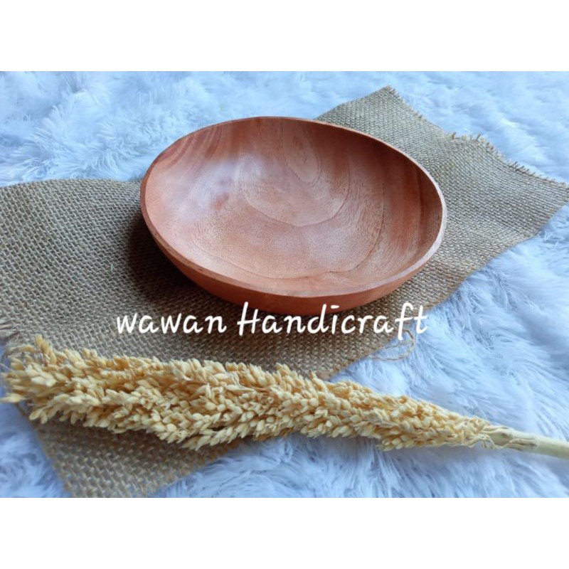 KAYU Wooden plate/round serving plate/15cm mahogany plate/mahagony ...