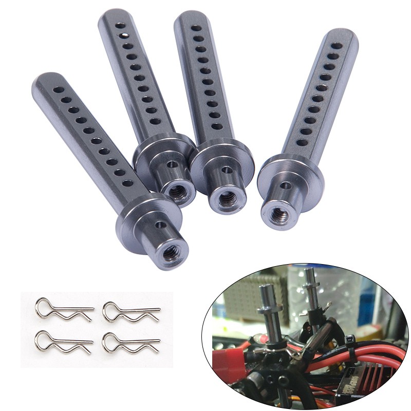4pcs Aluminum Alloy RC Car Body Posts Mount with Clip for 1/10 Crawler ...