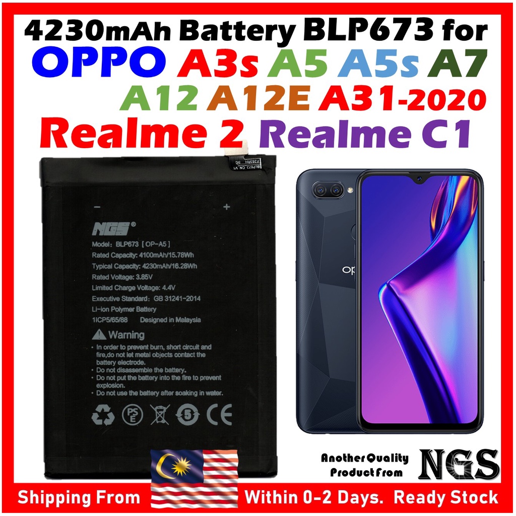 ORl NGS Brand 4230mAh Battery BLP673 For OPPO A3s OPPO A5s OPPO A7 OPPO ...