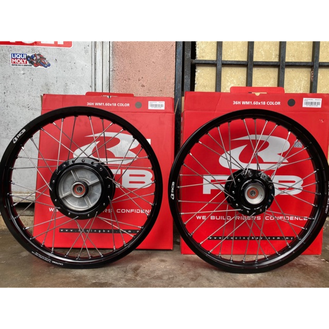 Rcb/Racingboy Rim Alloy Set RXZ 1.60-18/1.6x18 Hitam | Shopee Malaysia