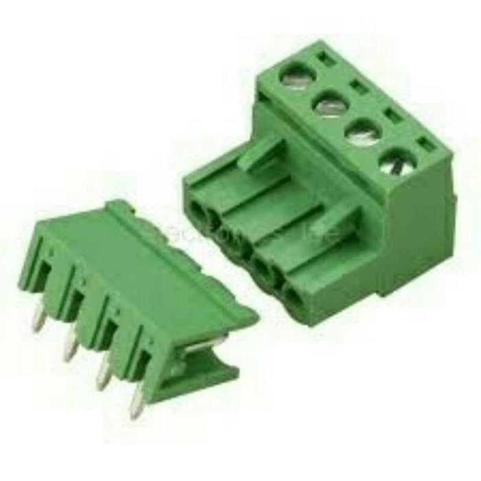 HIJAU Terminal Block 4P Plugable Connector 5.08mm 4 Pin Screw type ...