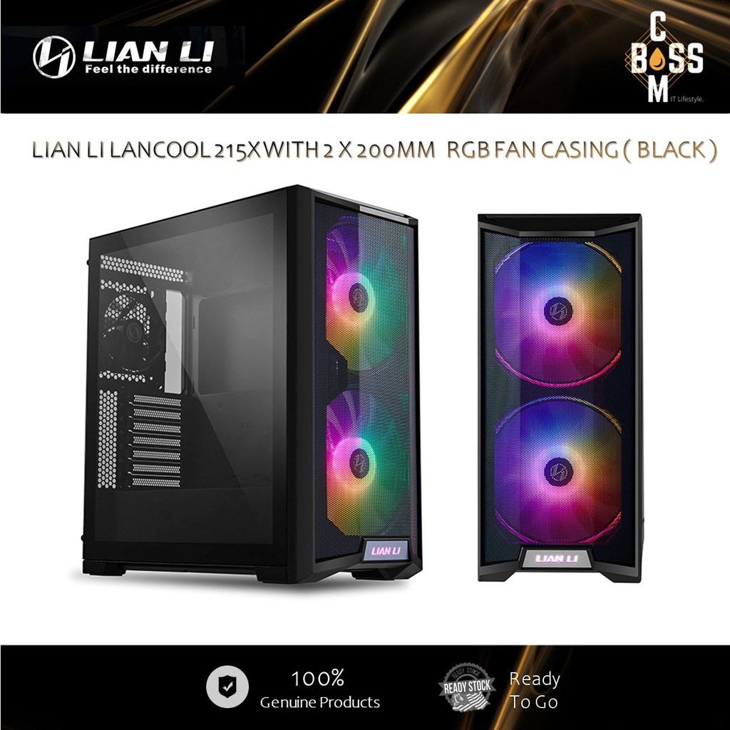 *HOT MODEL* LIAN LI LANCOOL 215X WITH 2 X 200MM RGB FAN CASING ( BLACK ...