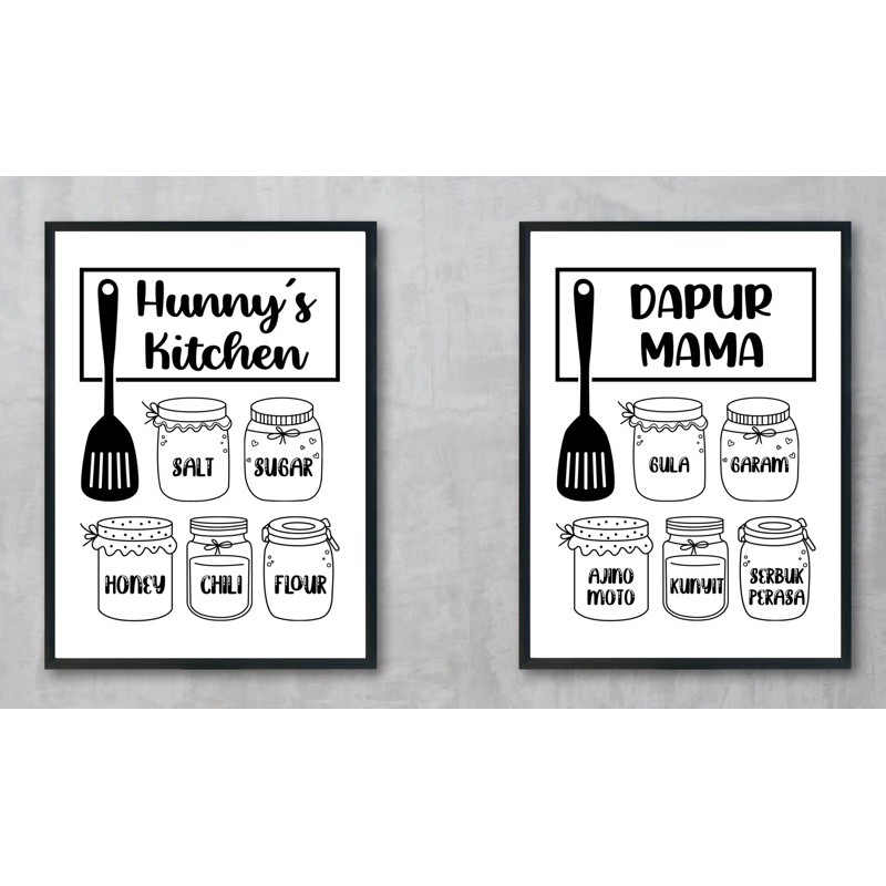 🔥 HIASAN DEKO DAPUR SAIZ A4/A3 (CUSTOME NAMA) + IKEA FISKBO FRAME ...