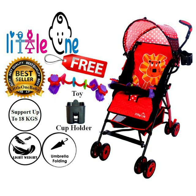 Little One Umbrella Folded Buggy Baby Stroller with Steel Frame & Back ...