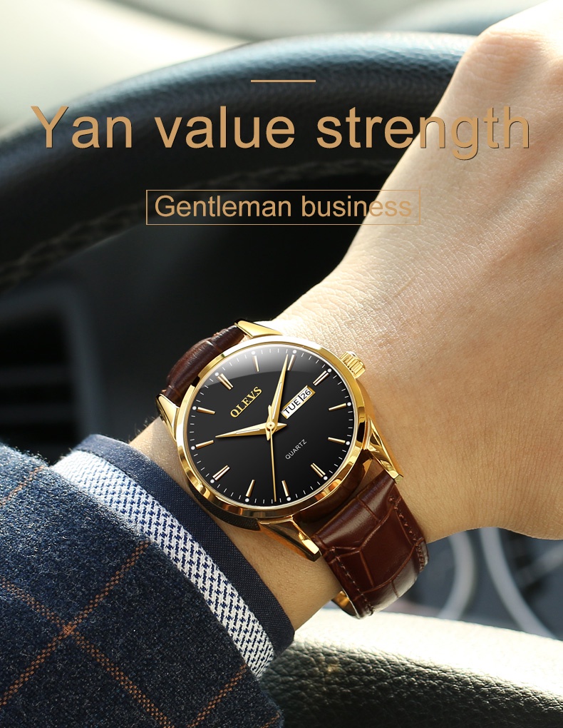 Olevs Classico 39 Leather Men Quartz Watch | Shopee Malaysia