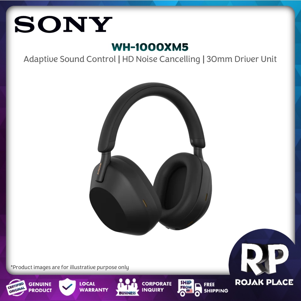 SONY WH-1000XM5 Wireless Bluetooth Noise Cancelling Headphone NC Optimizer Adaptive Sound ...