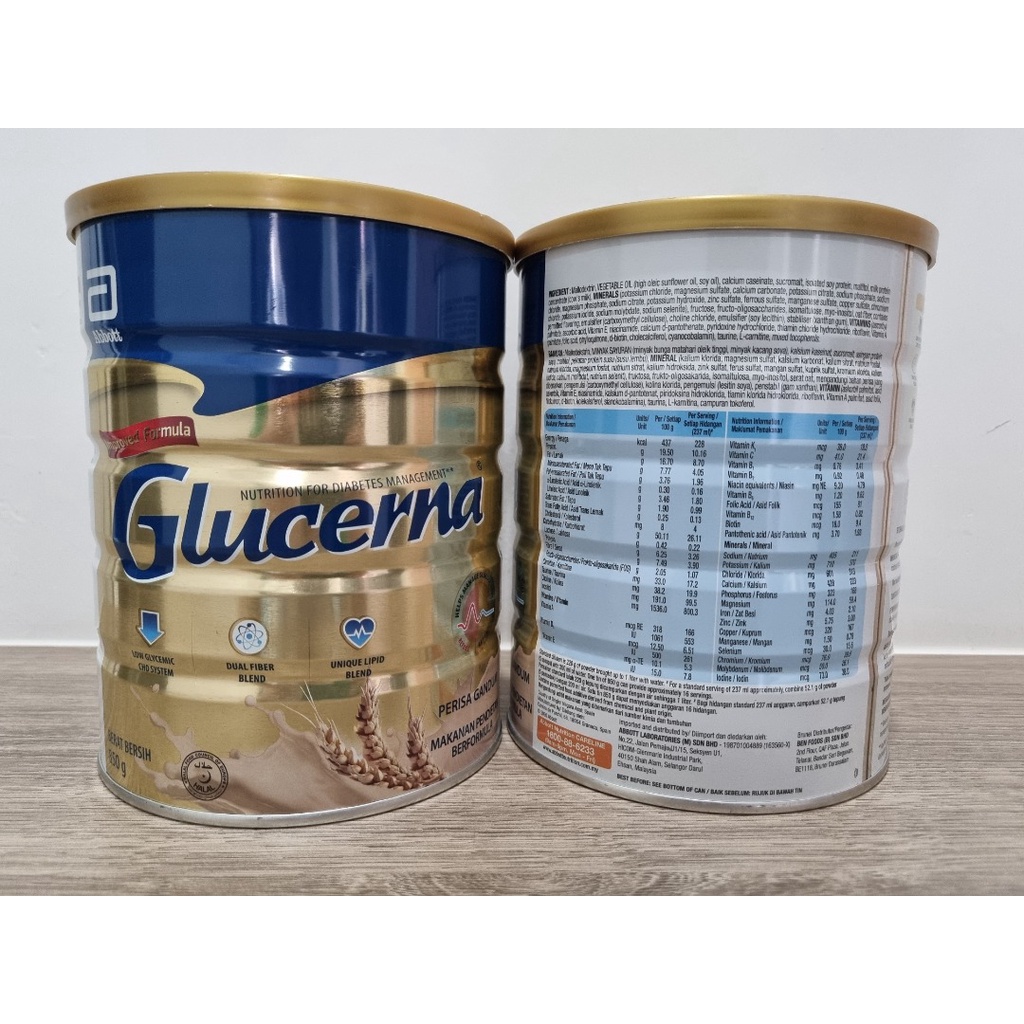 READY STOCK GLUCERNA WHEAT/PERISA GANDUM 850G (DIABETES-SPECIFIC ...