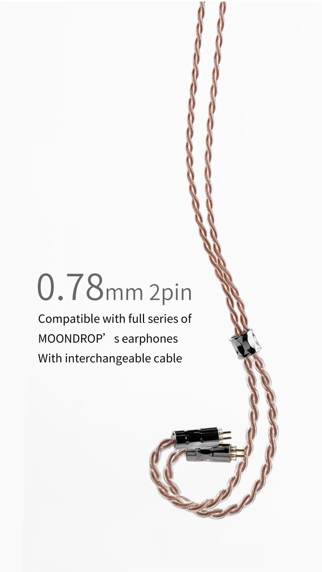 Moondrop LINE T 4.4 6N Single Crystal Copper 196-Core Litz 0.78mm 2Pin ...