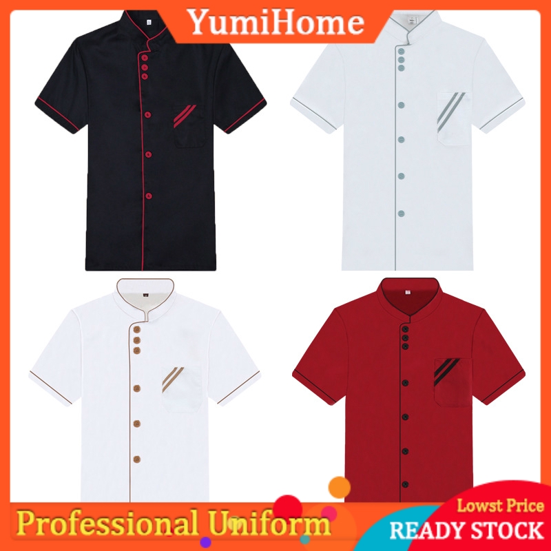 Chef's short-sleeve kitchen overalls chef's clothing dining chef's ...