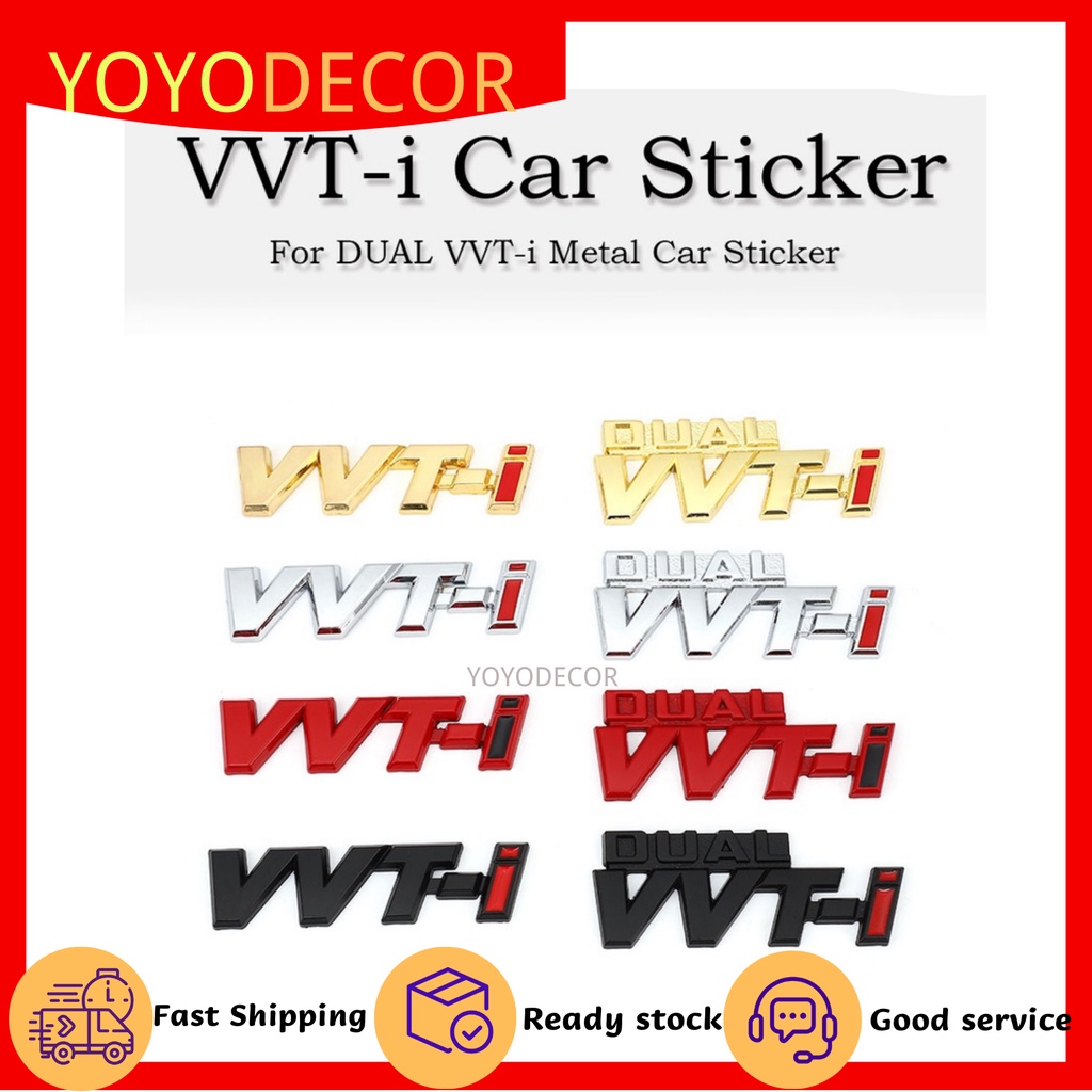 Metal VVTi and VVTI-DUAL Letters Logo Car Sticker Emblem Badge | Shopee ...