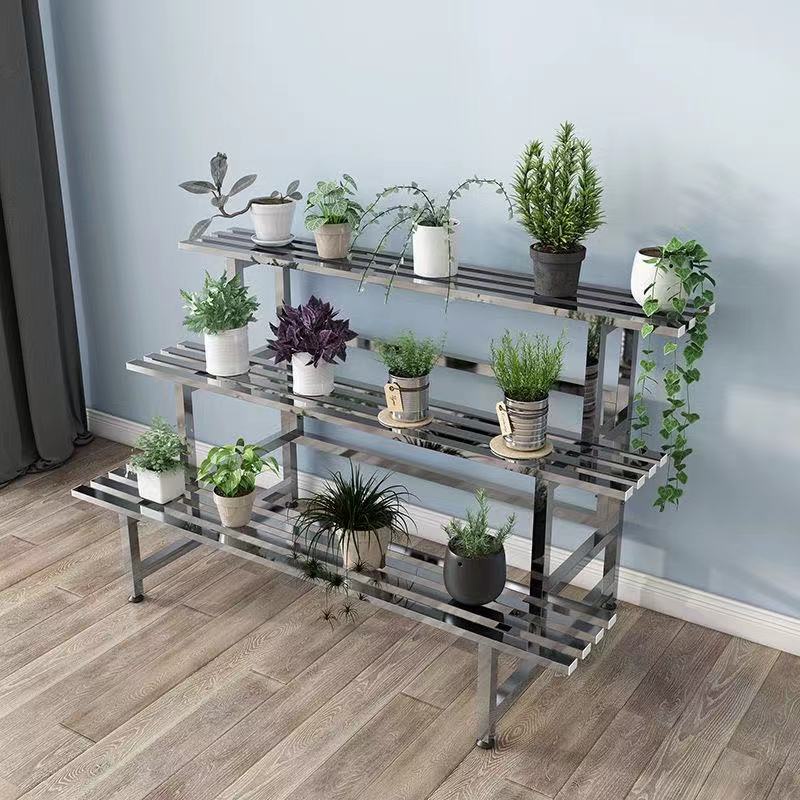 Stainless steel flower shelf/ladder/garden shelf/steel shelf/plant rack ...