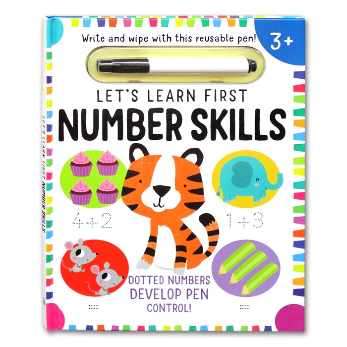 Let's Learn First Number Skills Write and Wipe Book With This Reusable ...