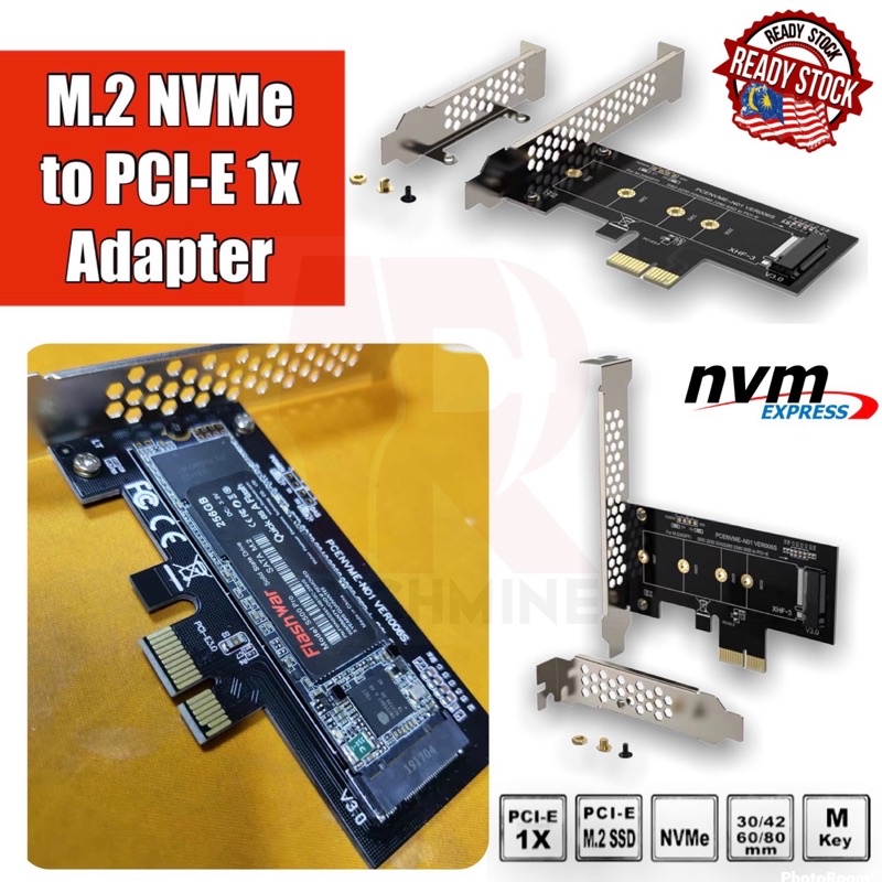 {ReadyStock} M.2 NVMe PCI-E 1x Adapter SSD Desktop PC | Shopee Malaysia