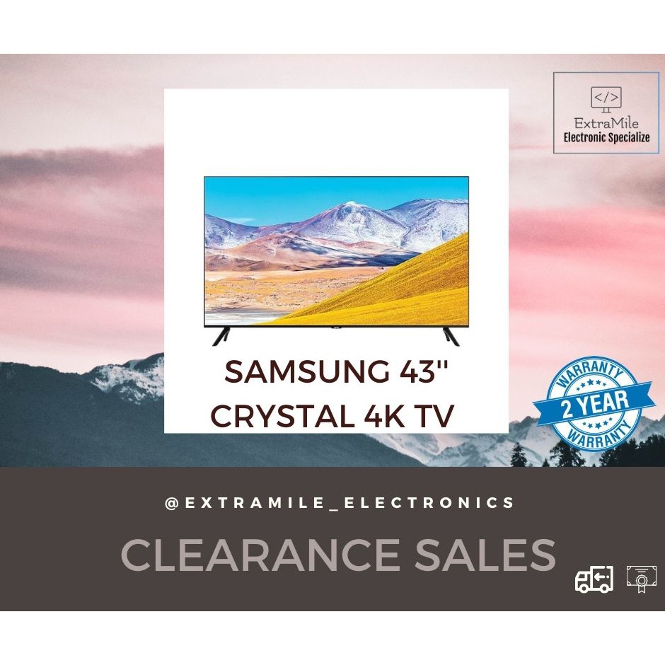 [Original] SAMSUNG 43'' TU8000 CRYSTAL UHD 4K Smart TV (2020) | Shopee Malaysia