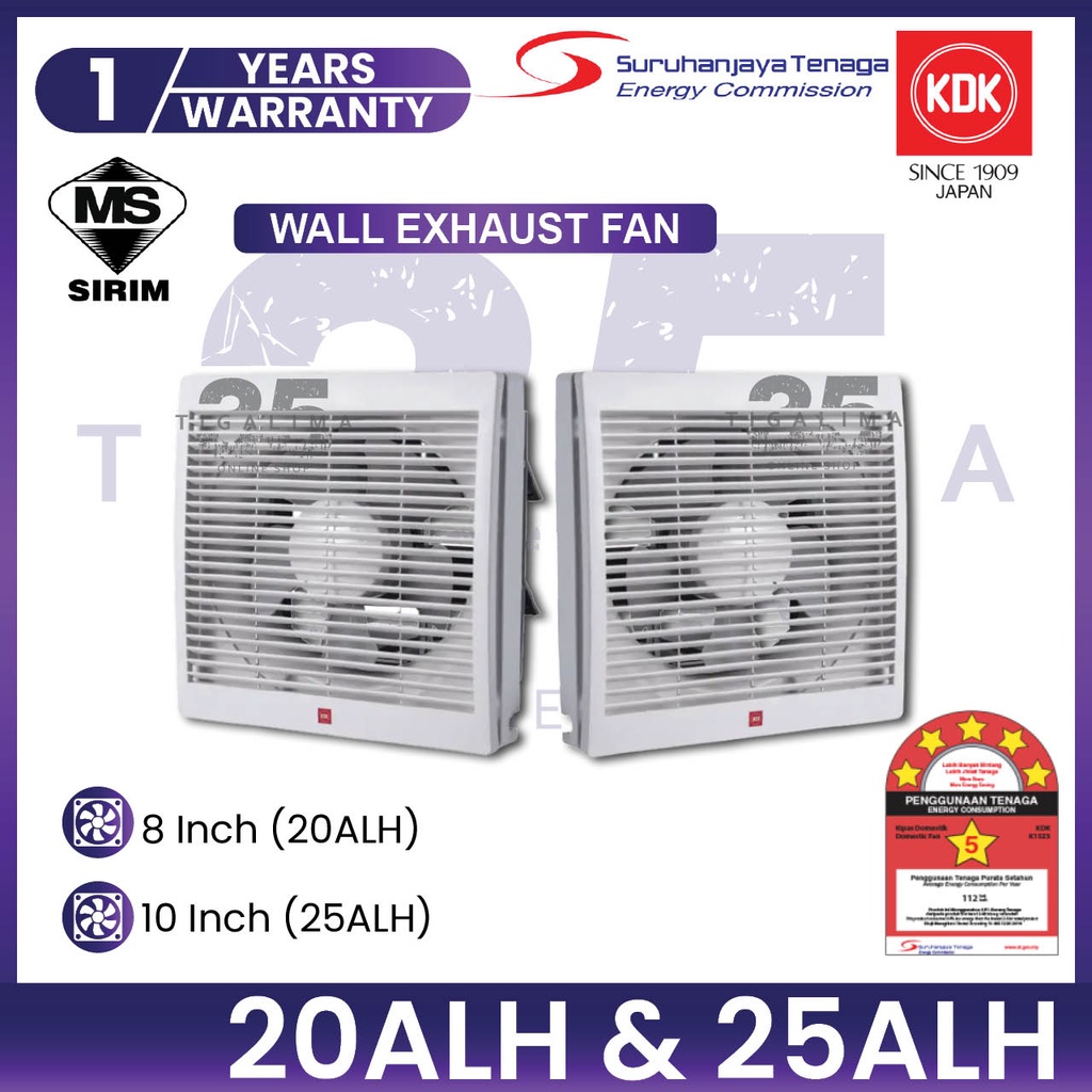 KDK 20ALH 8Inch 25ALH 10Inch Wall Exhaust Fan Ventilation Fan Square ...