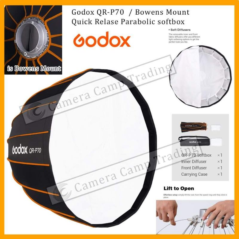 Godox QR-P70 QR-P90 QR-P120 Quick Release Parabolic Softbox (Bowens Mount) | Shopee Malaysia