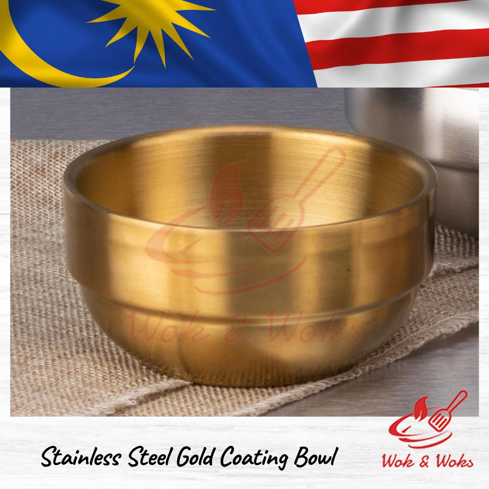 Stainless Steel SUS304 Gold Color Coating Bowl / Mangkuk Lapisan Warna ...