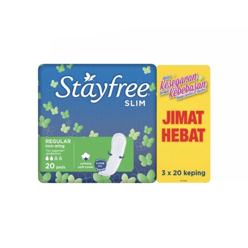 Stayfree Slim Regular Non-Wing (23cm x 20s)/ (23cm x 60s) | sanitary ...