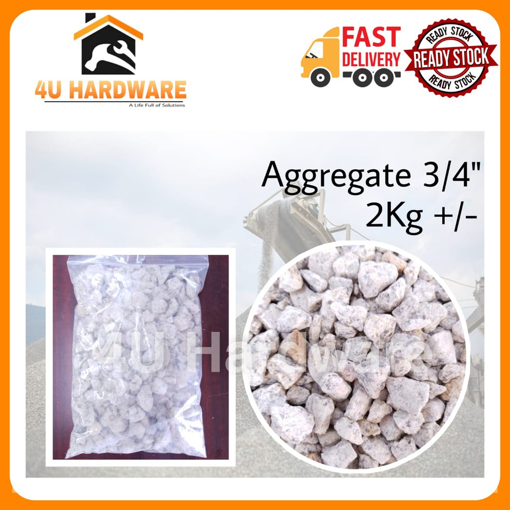 Aggregate 3/4" / Small Stone / Batu Konkrit / 小石头 (1kg / 2kg ± per Pack ...