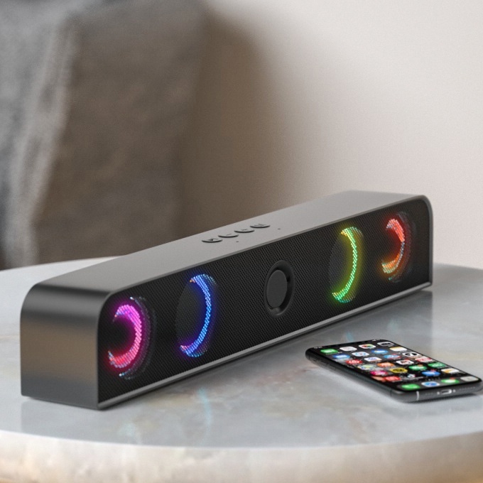 HY-68 Wireless Bluetooth 5.0 SoundBar 3D Surround Portable Speaker ...