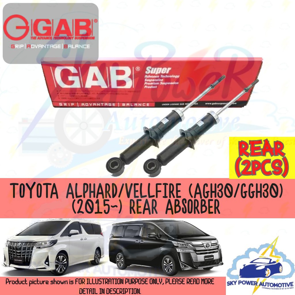 TOYOTA ALPHARD/VELLFIRE (AGH30/GGH30) (2015~) GAB SUPER GAS SHOCK ABSORBER (REAR 2PCS) | Shopee ...