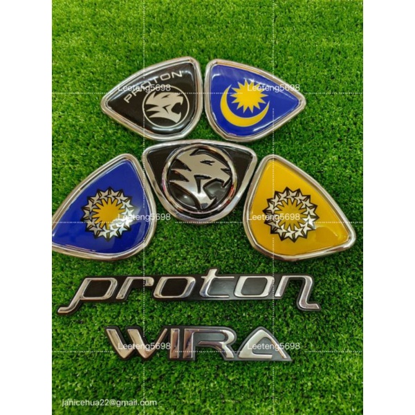 Proton Wira old logo EMBLEM MS/UK yellow/UK blue/Proton Black/3D chrome ...